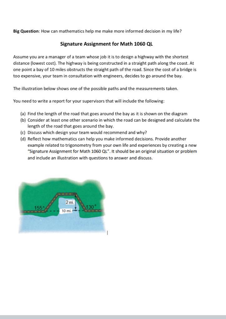 Solved Signature Assignment for Math 1060 QL Assume you are | Chegg.com