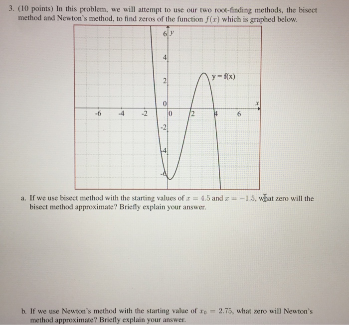 Solved We will attempt to use our two root-finding methods, | Chegg.com