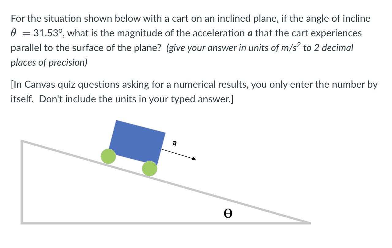 Solved For the situation shown below with a cart on an | Chegg.com