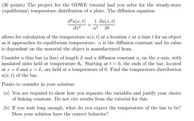 Solved (30 points) The project for the ODWE tutorial had you | Chegg.com