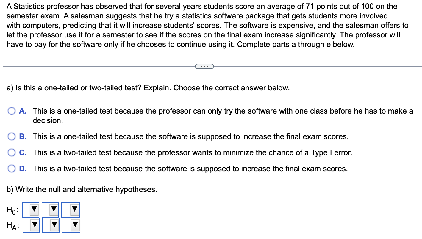 Solved A Statistics professor has observed that for several | Chegg.com