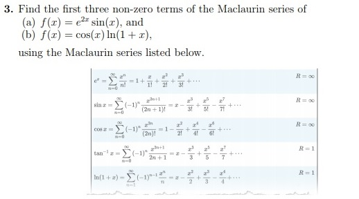 Solved 3. Find the first three non-zero terms of the | Chegg.com