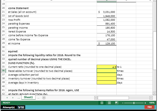 Solved Calculate Select Ratios - Excel BH FILE HOME INSERT | Chegg.com