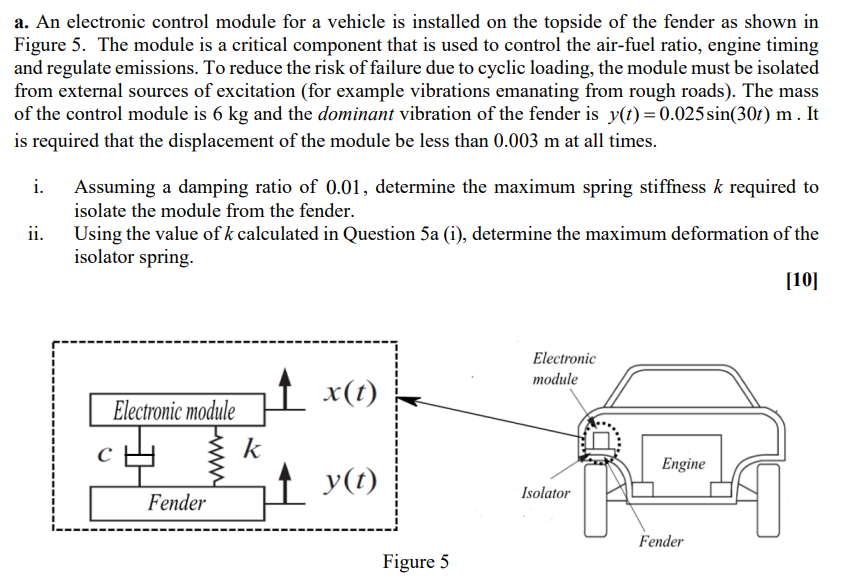 Solved a. An electronic control module for a vehicle is | Chegg.com