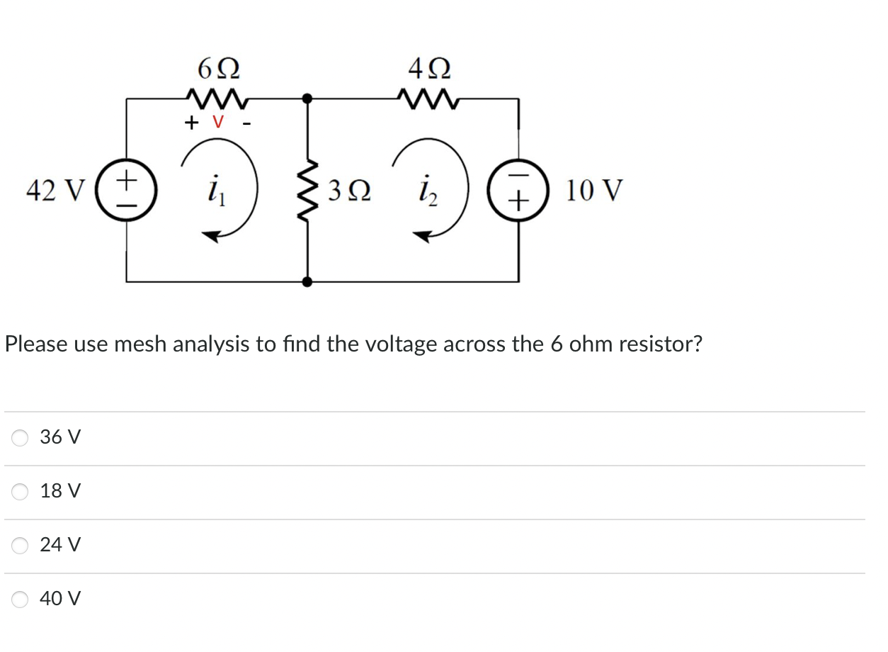 Solved Please use mesh analysis to find the voltage across | Chegg.com