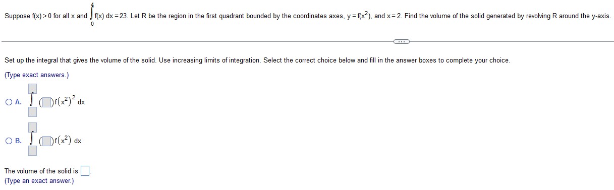 Solved Suppose f(x)>0 for all x and ∫04f(x)dx=23. Let R | Chegg.com Solved Suppose f(x)>0 for all x and ∫04f(x)dx=23. Let R | Chegg.com
