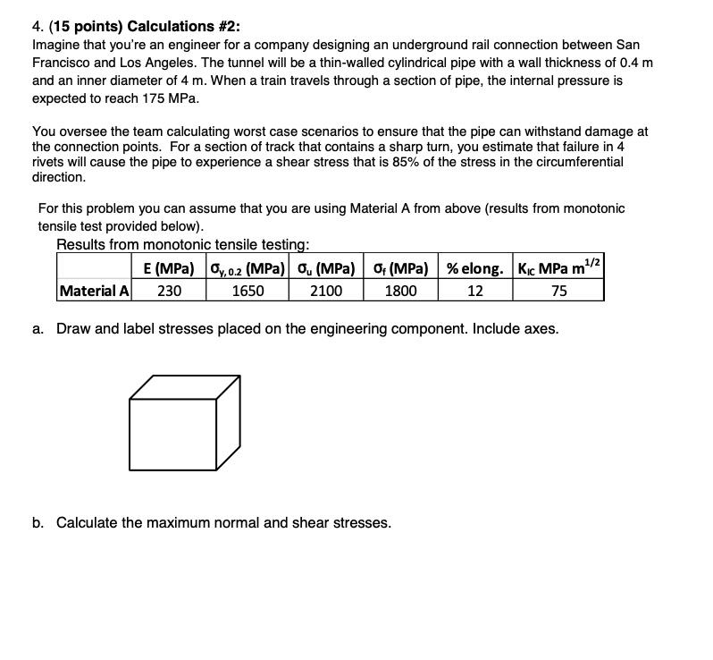 Solved 4. (15 points) Calculations \#2: Imagine that you're | Chegg.com