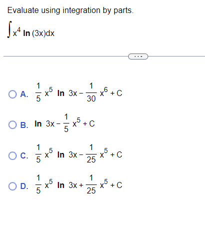 Solved Evaluate using integration by | Chegg.com
