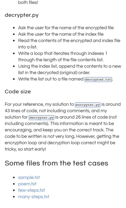 Solved Encrypter The first program you will write shall be | Chegg.com