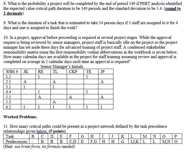 Solved What is the probability a project will be completed | Chegg.com
