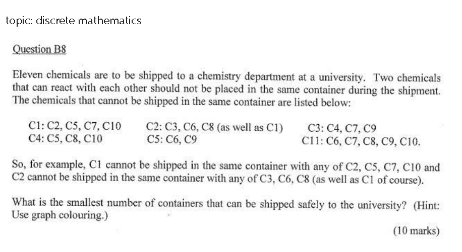Solved topic: discrete mathematics Question B8 Eleven | Chegg.com