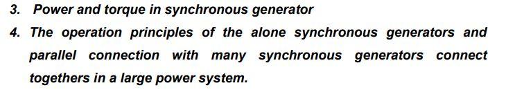 Solved 3. Power and torque in synchronous generator 4. The | Chegg.com