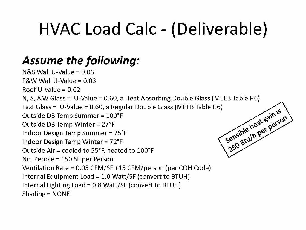 Tech 3 Enviro - HVAC Load Calculation An architect | Chegg.com