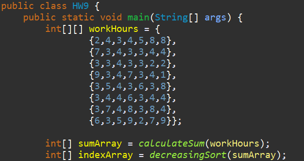 Language: Java I having trouble with the index for | Chegg.com