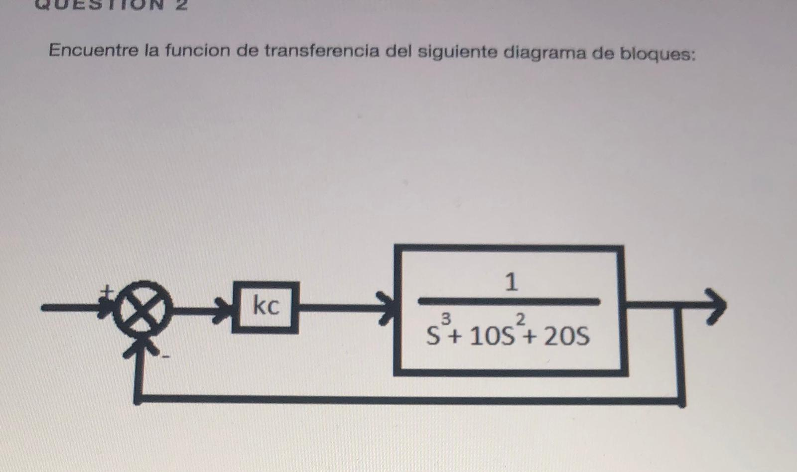 Solved Encuentre la funcion de transferencia del siguiente | Chegg.com