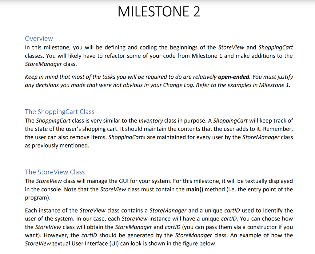 MILESTONE 2 Overview In this milestone, you will be | Chegg.com