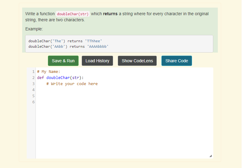 Solved Write a function doubleChar(str) which returns a | Chegg.com