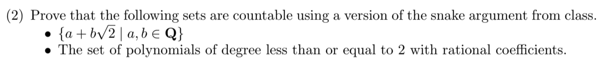 Solved (2) Prove that the following sets are countable using | Chegg.com