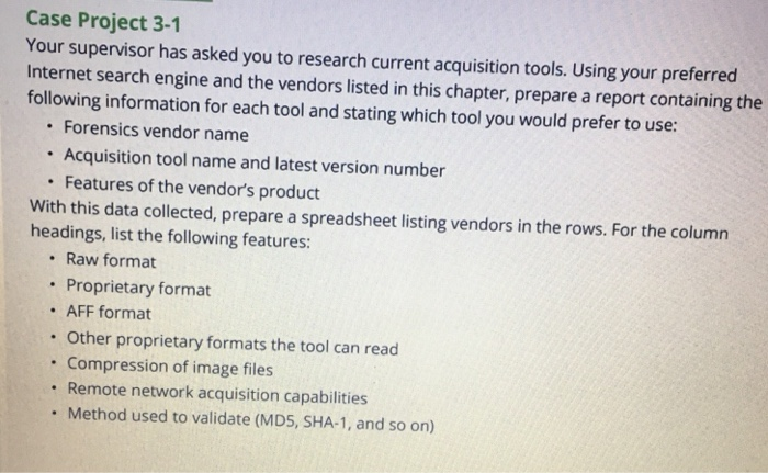 Solved Case Project 3 1 Your Supervisor Has Asked You To