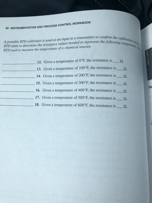 Solved 30 INSTRUMENTATION AND PROCESS CONTROL WORKBOOK A | Chegg.com