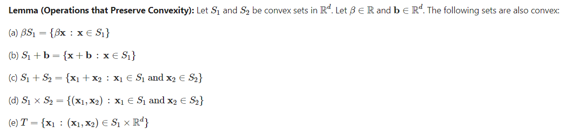 Solved Lemma (Operations that Preserve Convexity): Let Sq | Chegg.com
