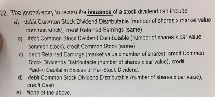 Solved The journal entry to record the issuance of a stock | Chegg.com