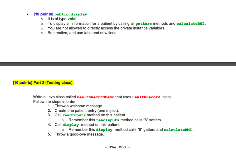 Solved CSC142_Lab01: "Health Record Demo" Points: 100 | Chegg.com