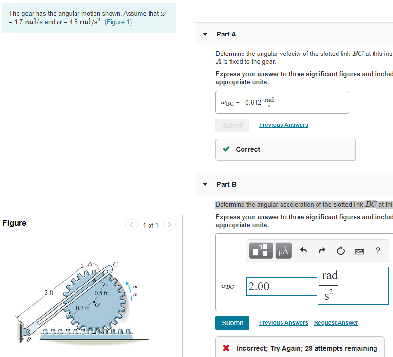 Solved Determine the angular acceleration of the | Chegg.com