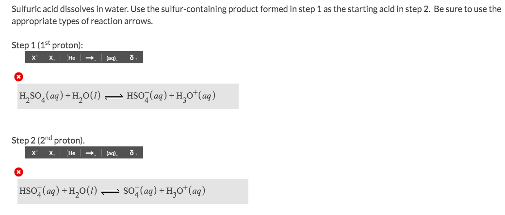 Solved Sulfuric acid dissolves in water. Use the | Chegg.com