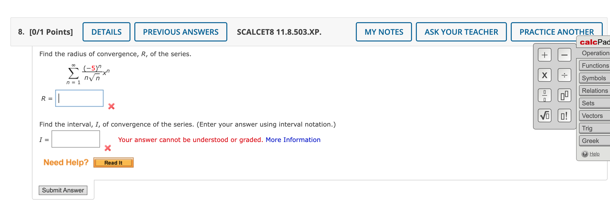 Solved 8. [0/1 Points] DETAILS PREVIOUS ANSWERS SCALCET8 | Chegg.com