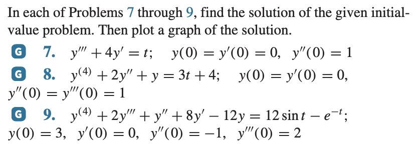 Solved In each of Problems 7 through 9, find the solution of | Chegg.com