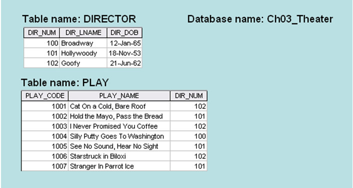 Solved Create and populate two tables: DIRECTOR and PLAY | Chegg.com