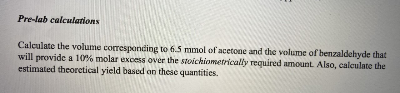 Solved Pre-lab calculations Calculate the volume | Chegg.com