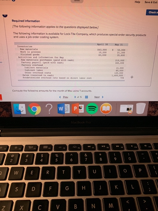 Solved Help Save & Exit Check n Required information The | Chegg.com