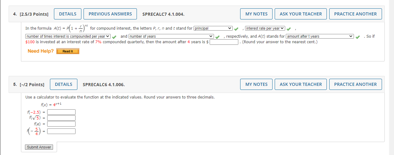 Solved Use a calculator to evaluate the function at the | Chegg.com
