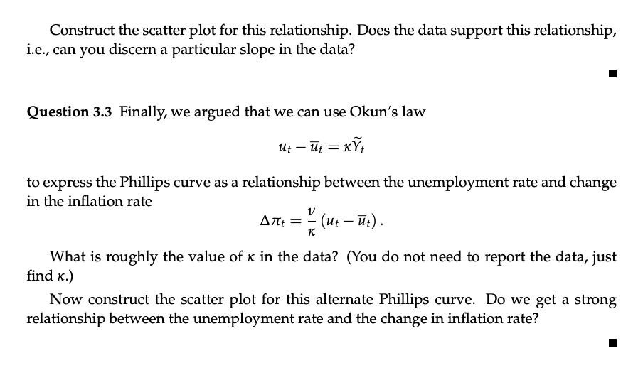 Solved 3 ﻿Empirical work: Alternative Phillips curvesIn this | Chegg.com