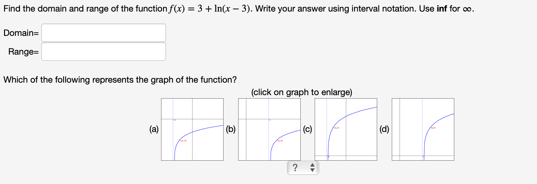 Solved Find the domain and range of the function f(x) = 3 + | Chegg.com