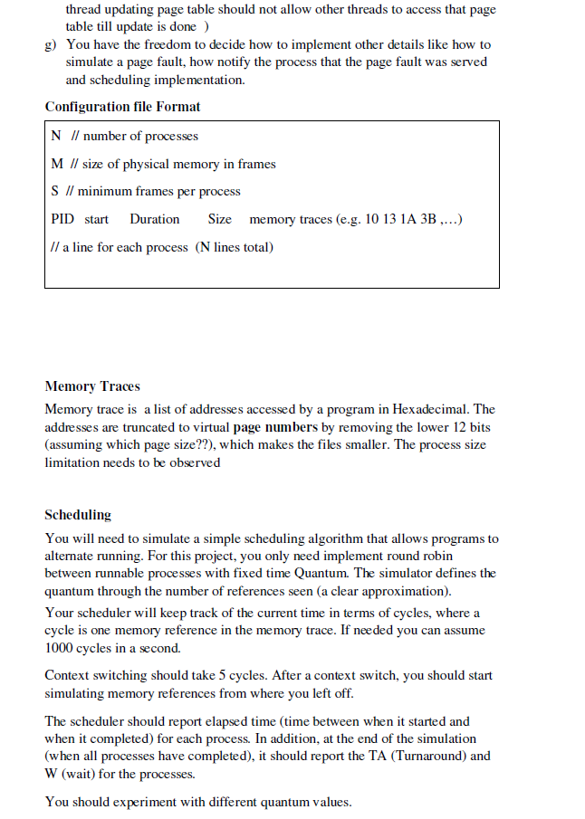 Solved Virtual Memory Management Simulation This project is | Chegg.com
