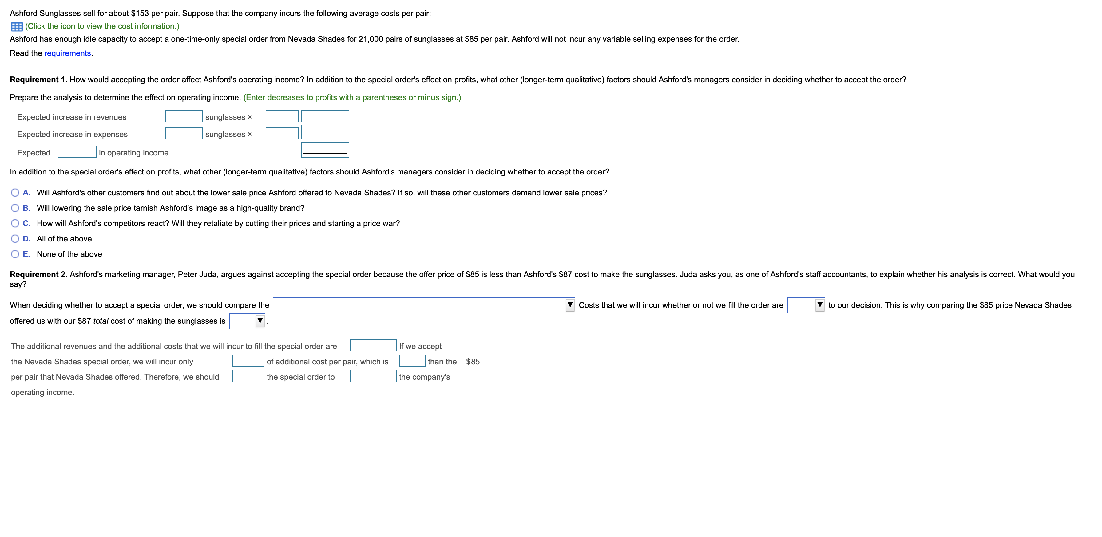 Solved i Data Table X Direct materials $ 44 Direct labor 9 6 | Chegg.com