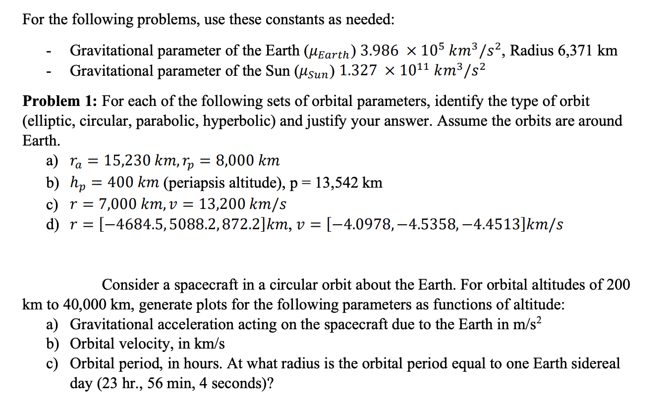 Solved For the following problems, use these constants as | Chegg.com