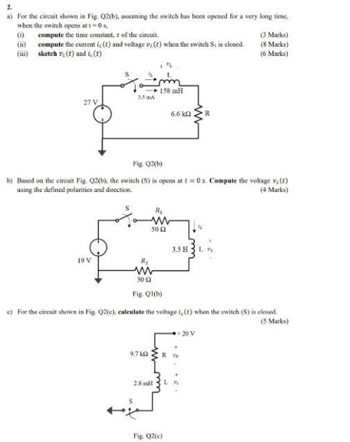 Solved a) For the circuit shown in Fig. Q2(b), assuming the | Chegg.com