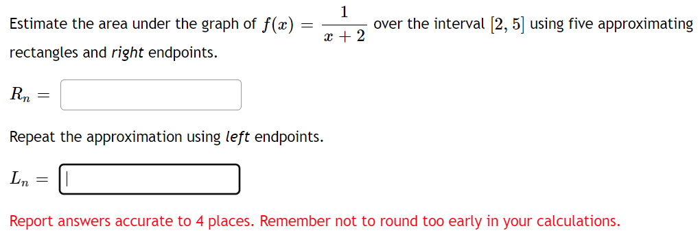 Solved Estimate the area under the graph of f(x)=x+21 over | Chegg.com