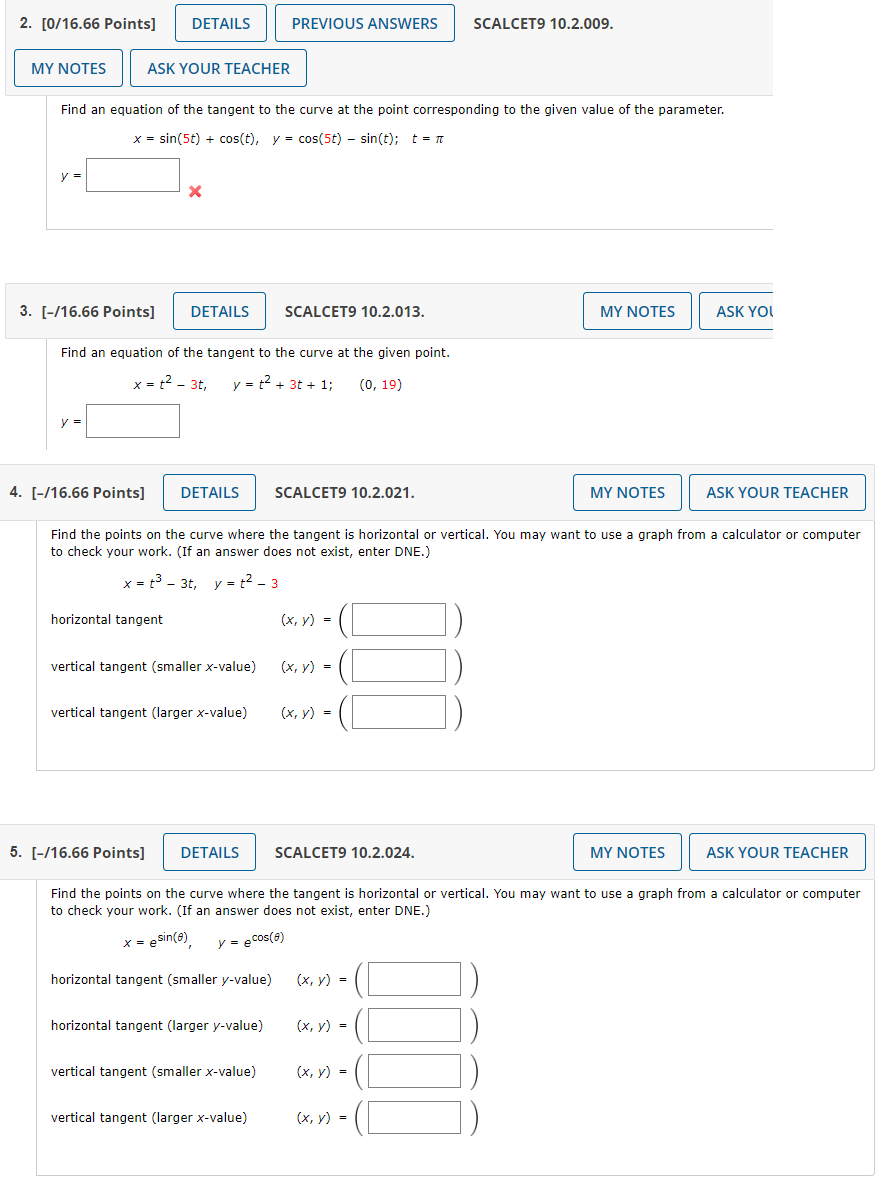 Solved 2. [0/16.66 Points] DETAILS PREVIOUS ANSWERS SCALCET9 | Chegg.com