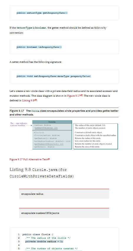 Solved public claas TaatcircleinithprivataDatapielda : γ∗+ | Chegg.com