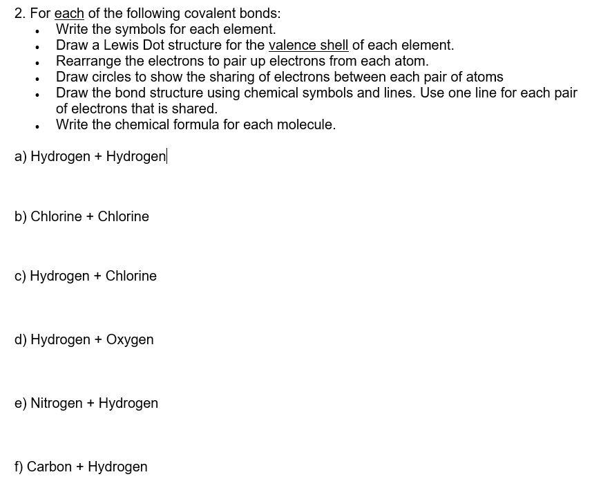 Solved 2. For each of the following covalent bonds: Write | Chegg.com