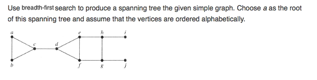 Solved Use breadth-first search to produce a spanning tree | Chegg.com