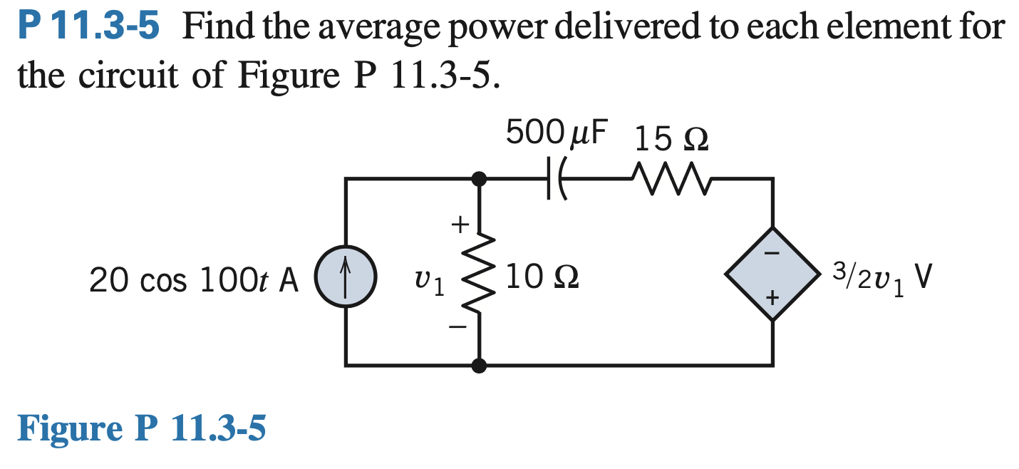 Solved P 11.3-5 Find the average power delivered to each | Chegg.com