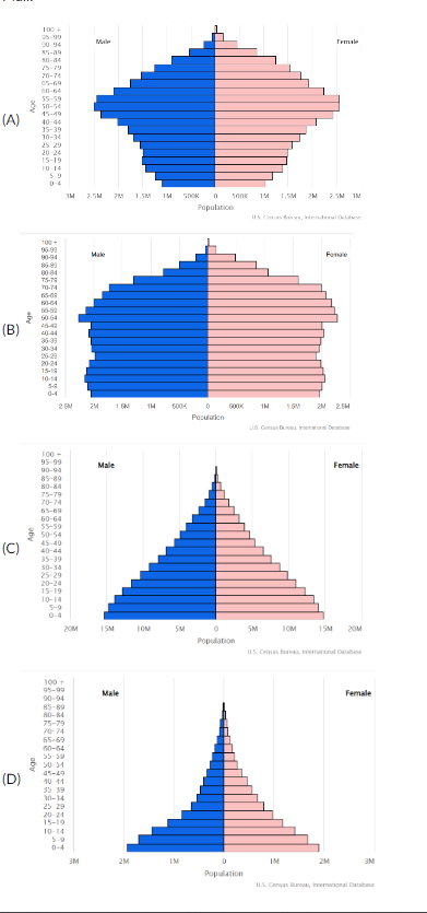 Solved Describe what each population pyramid type is and | Chegg.com