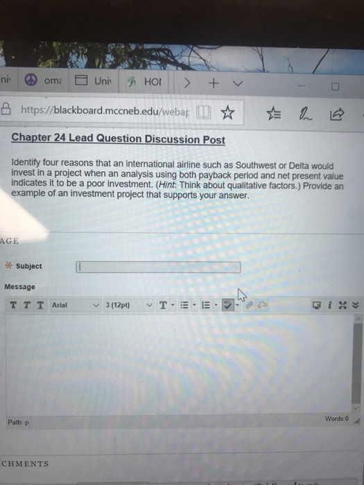 Solved omaUni https://blackboard.mccneb.edu/webaprm ? | Chegg.com