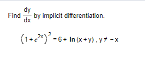 Solved Find dydx ﻿by implicit | Chegg.com